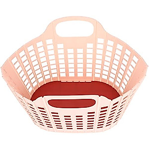 UPKOCH Shower Basket 2pcs Multi- function Shower Basket Collapsible Desktop Plastic Handheld Baskets Shopping Storage with for Laundry Home Foldable Portable Design Grocery Fruits Pink