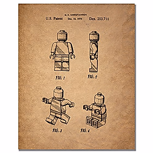 Lego Patent Art Prints - Set of 4 Photos - Toy Game Room Wall Decor
