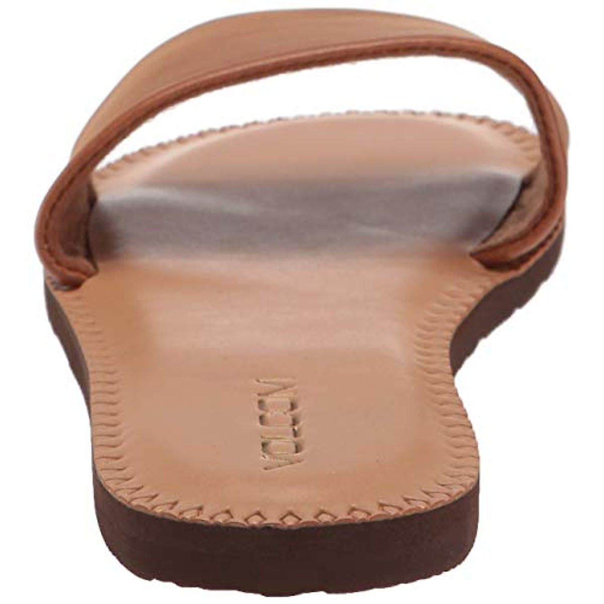 Volcom Women's Simple Synthetic Leather Strap Slide Sandal, Tan, 5 B US