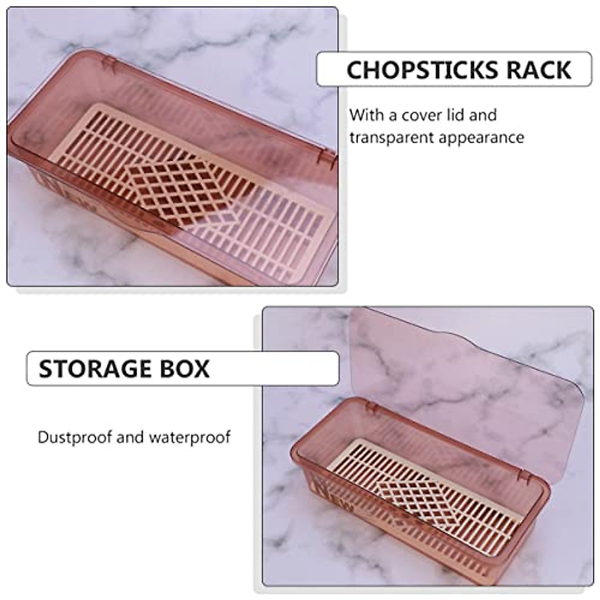 OUNONA Boxes to Home Tool with Containers Drainer Covered Utensil and Holders Trays Storage Keeps Container Dinnerware Color Plastic Organized Drain Chopsticks Flatware Tray Holder