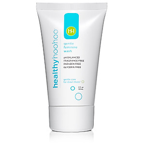 Healthy Hoohoo Gentle Feminine Wash for Women, pH Balanced Vulva Cleanser for Sensitive Skin, Plant Based Natural Hygiene, Unscented Vaginal Soap, Paraben and Glycerin Free (4 fl oz)