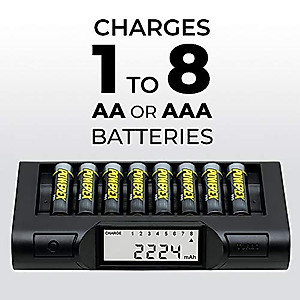 Powerex MH-C980 8-Cell Charger Analyzer with 8 Pro AA 2700mAh Batteries