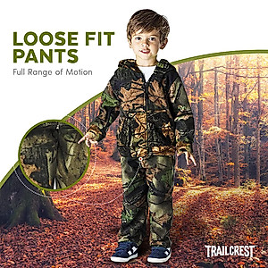 TrailCrest by Treel Infant - Toddler Camo Full Zip Hoodie Sweatshirt Fleece Jacket & Pants Set, Camo, 5T
