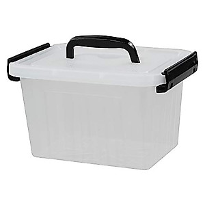 Anbers 3 Quart Small Clear Storage Box with Lid, Set of 6
