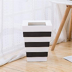 TETARI Trash Can Trash can Household Kitchen Plastic Black and White Strip (15 * 23 * 30cm) Foldable 1L Trash can, Plastic Recycling bin, Sorting Bracket, Trash can