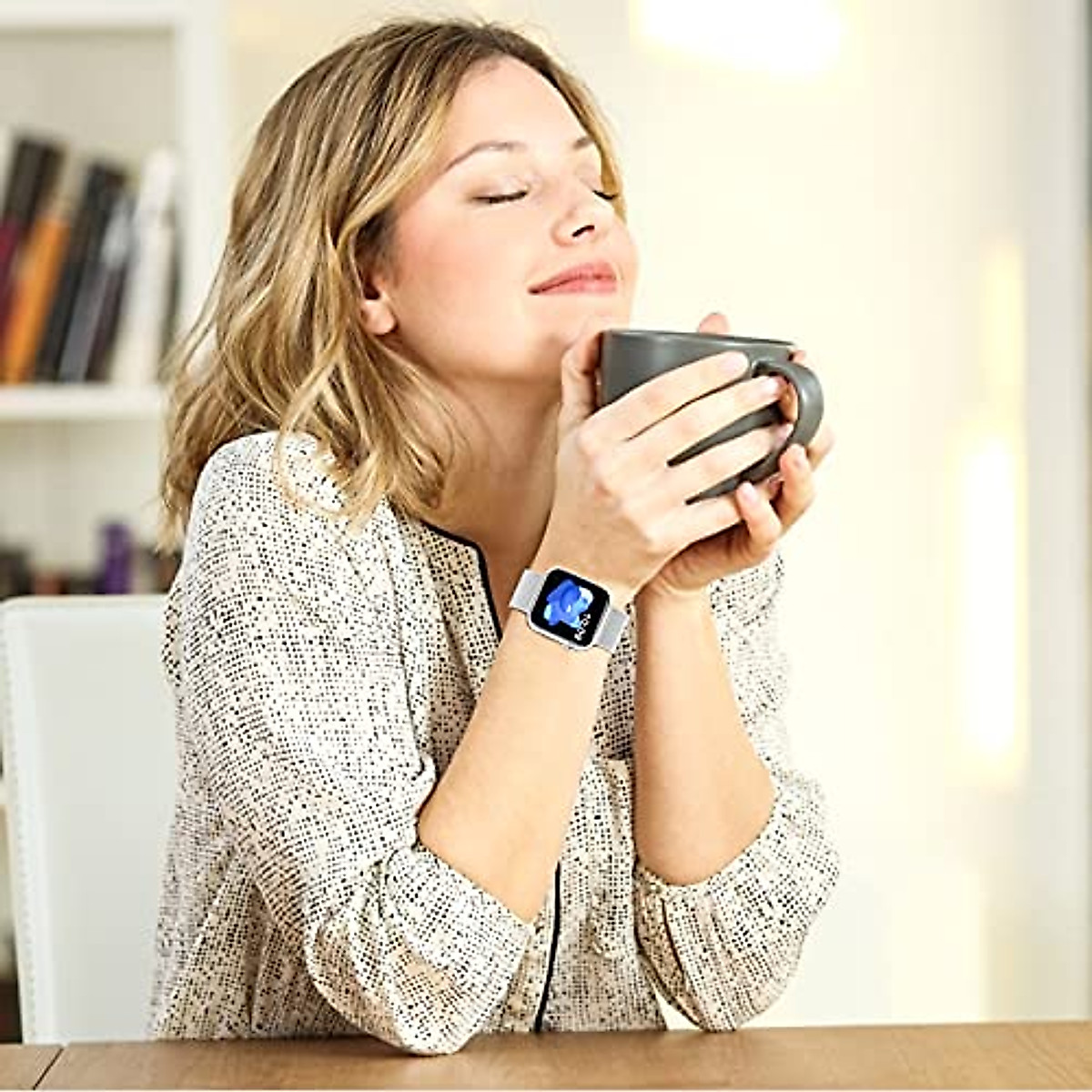 Sunnywoo Metal Stainless Steel Band Compatible with Apple Watch Bands 38mm 40mm 41mm 42mm 44mm 45mm 49mm,Silver Loop Adjustable Magnetic Strap for iWatch Series Ultra 8 7 6 5 4 3 2 1 SE for Women Men