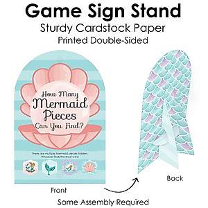 Big Dot of Happiness Let’s Be Mermaids - Baby Shower or Birthday Party Scavenger Hunt - 1 Stand and 48 Game Pieces - Hide and Find Game