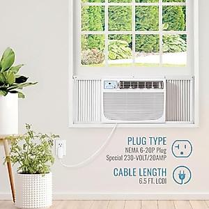 Keystone 25,000 BTU Window Air Conditioner and Dehumidifier, 230V, Window AC Units for Apartment, Living Room, Garage and Large Rooms up to 1500 Sq.Ft., Window Unit Air Conditioner with Remote Control