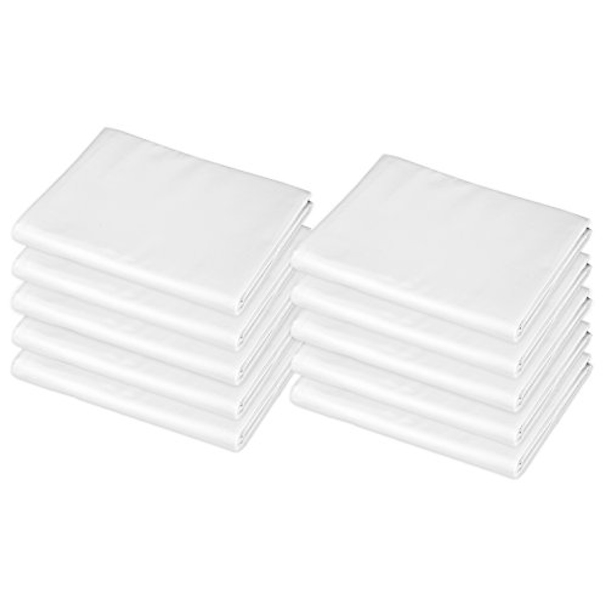 American Baby Company Cotton-Polyester Blend, Fitted with Elastic Corners Standard Daycare/Pre-School Nap Mat Sheet, 10 Packs, White