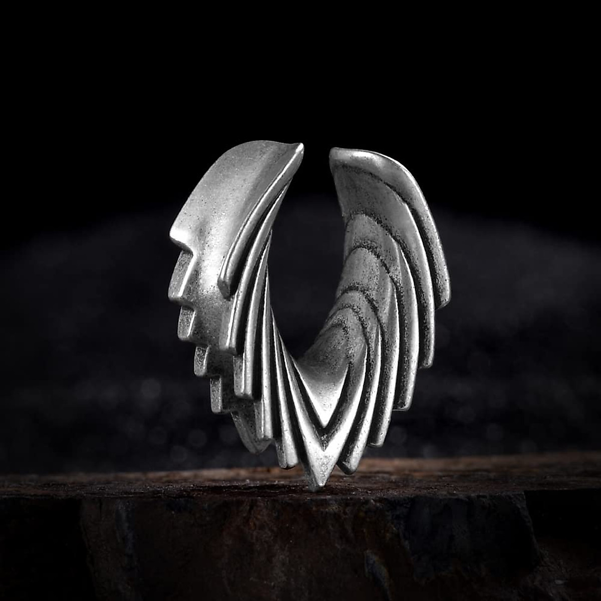 PUNKYOUTH 2PCS 00G Opening Ear Gauges Stream lines Ear Stretchers Hangers Brass Cool Saddle Plug and Tunnels For Ear Double Flared Piercings