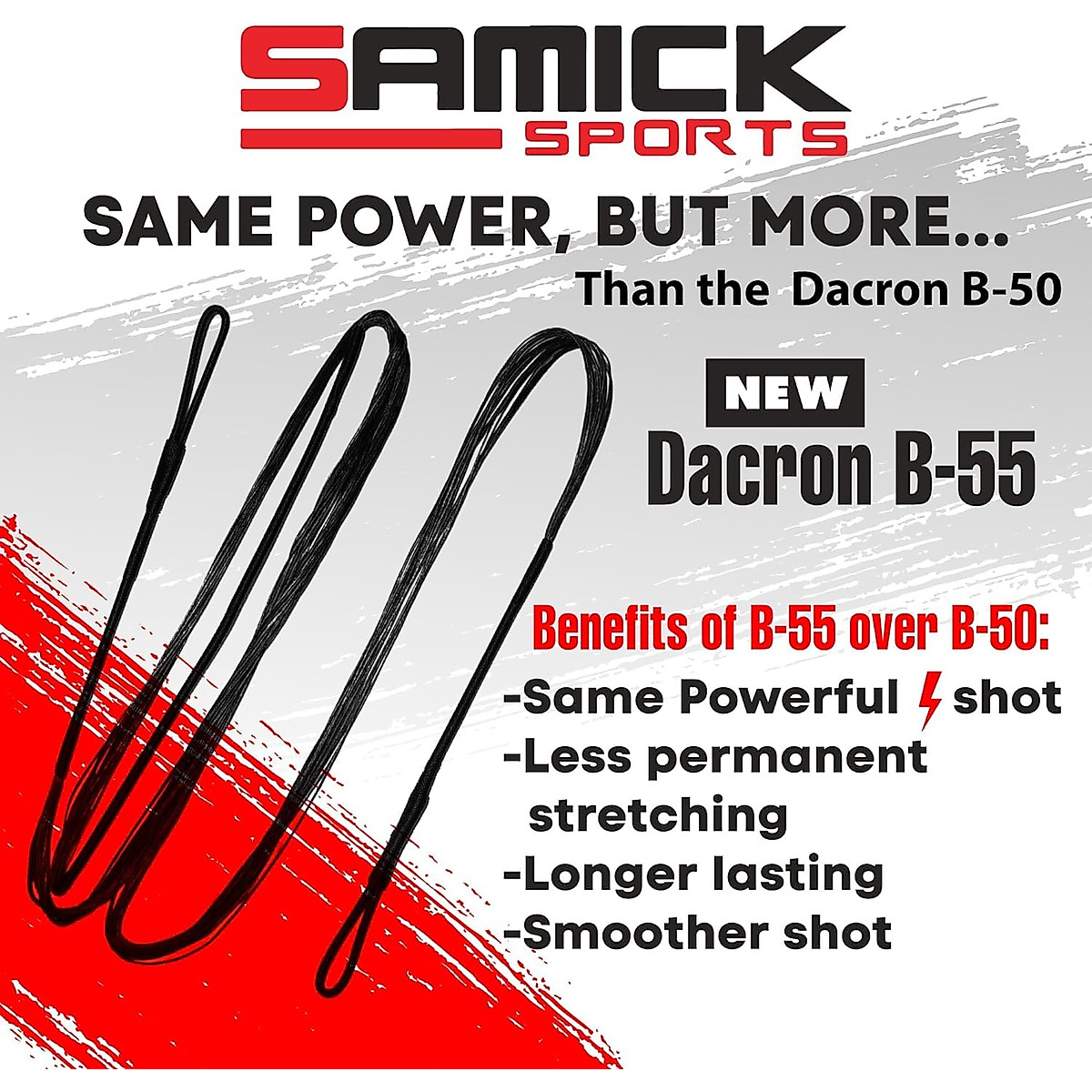 SAMICK SPORTS Dacron Bow String Replacement for Archery Recurve Traditional & Longbow Bows Bowstring - Sizes 12, 14, 16 Strands - Length Sizes 44-70 Inches