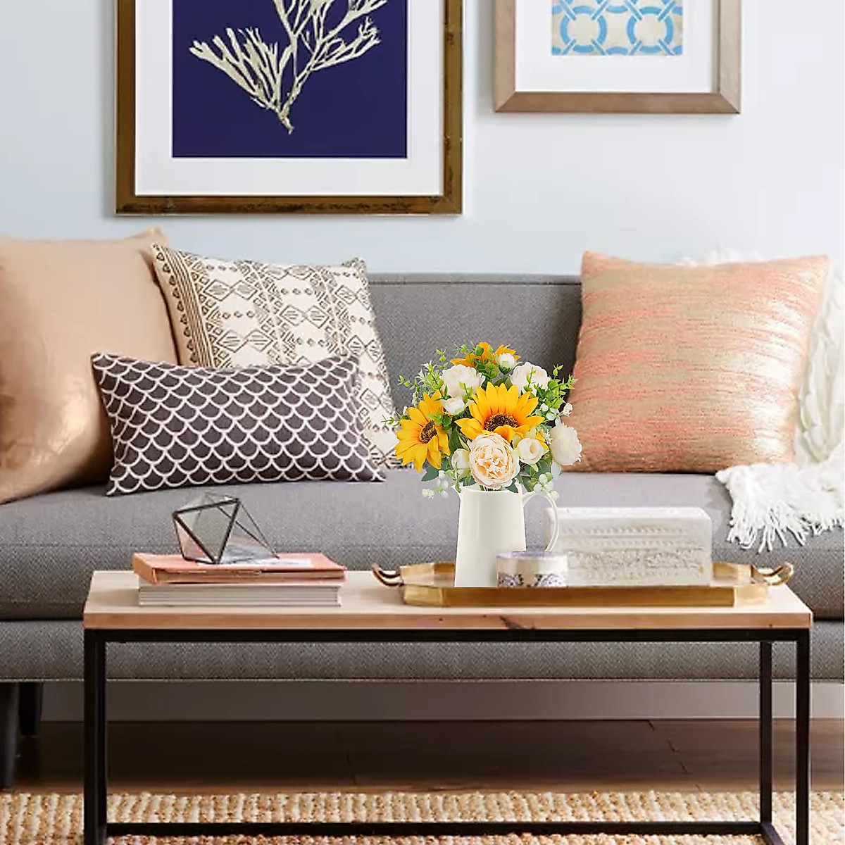 HO2NLE 4PCS Artificial Flowers Branches Faux Silk Cherry Blossoms Stem Fake Floral for Home Garden Restrant Hotel Parties Wedding Table Centenpieces Arrangements Decor Spray in Pink