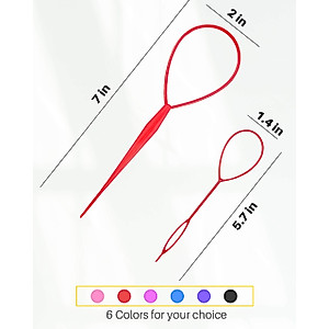 Topsy Tail Hair Tool for Women with 100 Colorful Hair Elastics, 12 Pcs Pull-Through Hair Accessories for Girls by MoHern