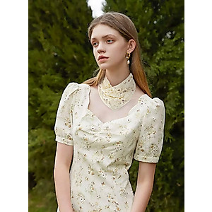 GERINLY Women Crochet Hair Bandana 2 Pcs Boho Triangle Head Scarf Kerchief Elegant Lace and Cute Cherry Accessory