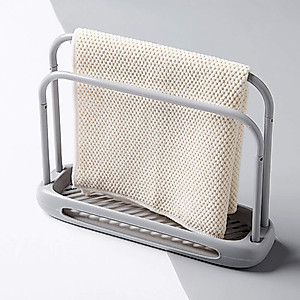 Kakalote Dishcloth Holder Rack,Detachable Towel Storage Rack,Removable Dishcloth and Sponge Drying Rack for Kitchen, Sink and Bathroom(Grey)