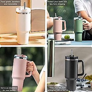 Stainless Steel Straw Replacement for Stanley 40 oz 30 oz Adventure Quencher Travel Tumbler Cup, 6 Pack Reusable Straws with Cleaning Brush Compatible with Stanley Tumbler Cup Accessories