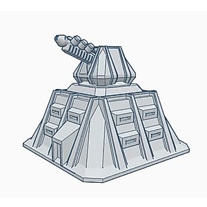 Plasma (or Gravity) Cannon Emplacement 6mm/8mm Terrain Compatible with Epic, Adeptus Titanicus, Hex Maps