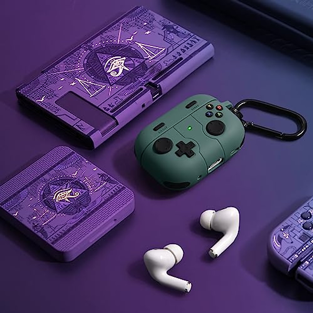 KOREDA Compatible with AirPods Pro 2nd Generation/1st Generation Case Cover with Cleaner Kit & Replacement Eartips (S/M/L), Classic Handheld Game Console Design Case for AirPod Pro 2023/2022/2019