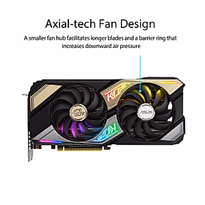 ASUS KO NVIDIA GeForce RTX 3070 OC Edition 8GB GDDR6 Gaming Graphics Card (PCIe 4.0, 8GB GDDR6 Memory, HDMI 2.1, DisplayPort 1.4a, Axial-tech Fan Design, 0dB Technology, Enduring capacitors)