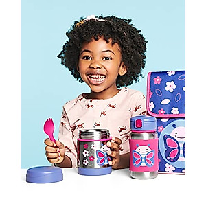 Skip Hop Baby Zoo Little Kid and Toddler Blossom Butterfly Insulated Food Jar and Spork Set, Multi, 11 fl oz