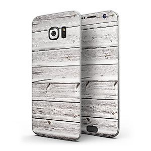 Design Skinz Design Skinz Aged White Wood Planks Full-Body Wrap Decal Skin-Kit for The Galaxy S8