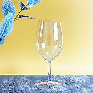 21-ounce Unbreakable Acrylic Wine Glasses Plastic Stem Wine Glasses, set of 6 - All Purpose, Red or White Wine Glass, Dishwasher Safe, BPA Free