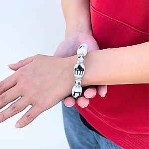 fiona Piano Music Notes Bracelet - Glass Beaded Strand, Hand-Painted Icon - Teacher Appreciation Gift, Women's Accessory