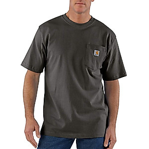 Carhartt Men's Loose Fit Heavyweight Short-Sleeve Pocket T-Shirt (Also Available in Big & Tall), Peat, Large