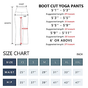 BUBBLELIME 29"/31"/33"/35" 4 Styles Women's Bootcut Yoga Pants Tummy Control - Side Pockets_Scarlet L_29" Inseam