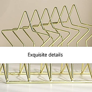 Storage Newspaper Baskets Magazine Rack Bookshelf Mask Box Large Capacity Desktop Rack Wrought Iron Golden Five-Pointed Star Rack (Color : Gold, Size : 2014.514.5cm)