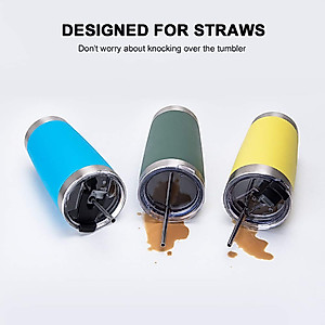 koodee 20 oz Tumbler Lids, Fits for 20 oz YETI Rambler, Old Style Rtic and More, 2 Pack Spill-proof Lids,Covers for 20 Ounce Tumbler,Cup (White)