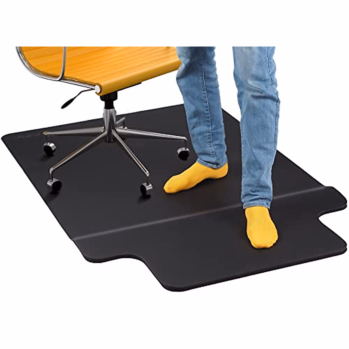 Office Chair Mat with Anti Fatigue Cushioned Foam - Chair Mat for Hardwood Floor with Foot Rest Under Desk - 2 in 1 Chairmat Standing Desk Anti-Fatigue Comfort Mat for Hard Floor - Size 54”x 36”