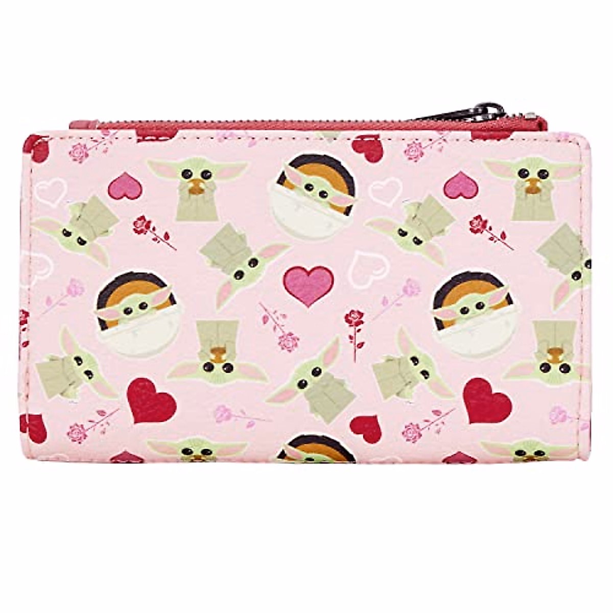 Loungefly Star Wars Baby Yoda Pink All Over Print Faux Leather Wallet