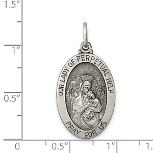FindingKing Sterling Silver Our Lady of Perpetual Help Medal