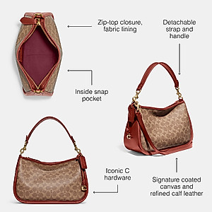 COACH Coated Canvas Signature Cary Crossbody, Tan Rust