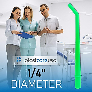 100 Large Dental Surgical Aspirator Aspirating Green Suction Tips, 1 4 Inch Diameter, 4 Bags of 25
