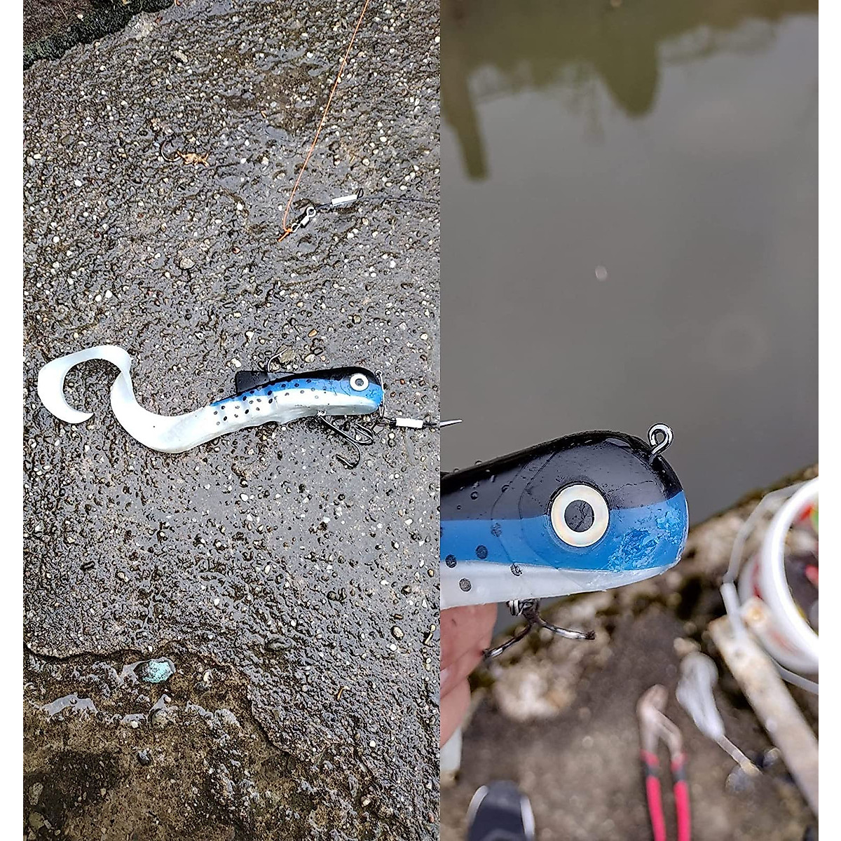 MIZUGIWA 8"/20cm 45g Pike Musky Dawg Fishing Soft Bait Lure,Zabder Freshwater Tackle Bull Coarse Pack of 4 +12"/30cm 115g Pike Musky Dawg Fishing Soft Bait Lure Fishing Tackle Pack of 2