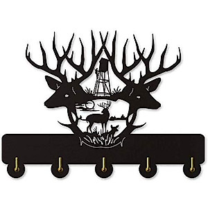 Deer Antler Wall Coat Rack Household Decor Wildllife Animal Modern Wooden Wall Hook Deer Hunting Wall Hanger Hunter Gift(A1)
