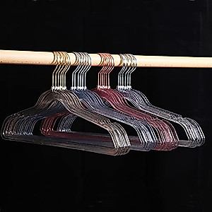 XIAOBAWAN Space Saving Clothes Hangers 5 Pcs Clear Acrylic Clothes Hanger with Gold Hook Transparent Shirts Dress Child Adult Universal Hanger (Color : Gold, Size : 40cm)