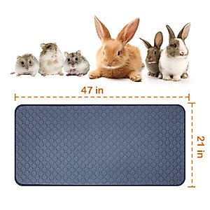 2 Pack 21 x 47” Guinea Pig Cage Liners Small Animal Pee Pads Pet Bedding Mat Guinea Pig Bedding Absorbent Pee Pads for Hamsters, Rabbits, Hedgehogs