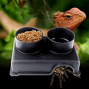 POPETPOP Panda Bear Stuffed Animal Reptile Hideaway,3-in-1 Reptile Hide with Water and Food Bowls-Reptile Dish Plastic for Snake Spider Lizard Scorpion Observation Box Stuffed Animals