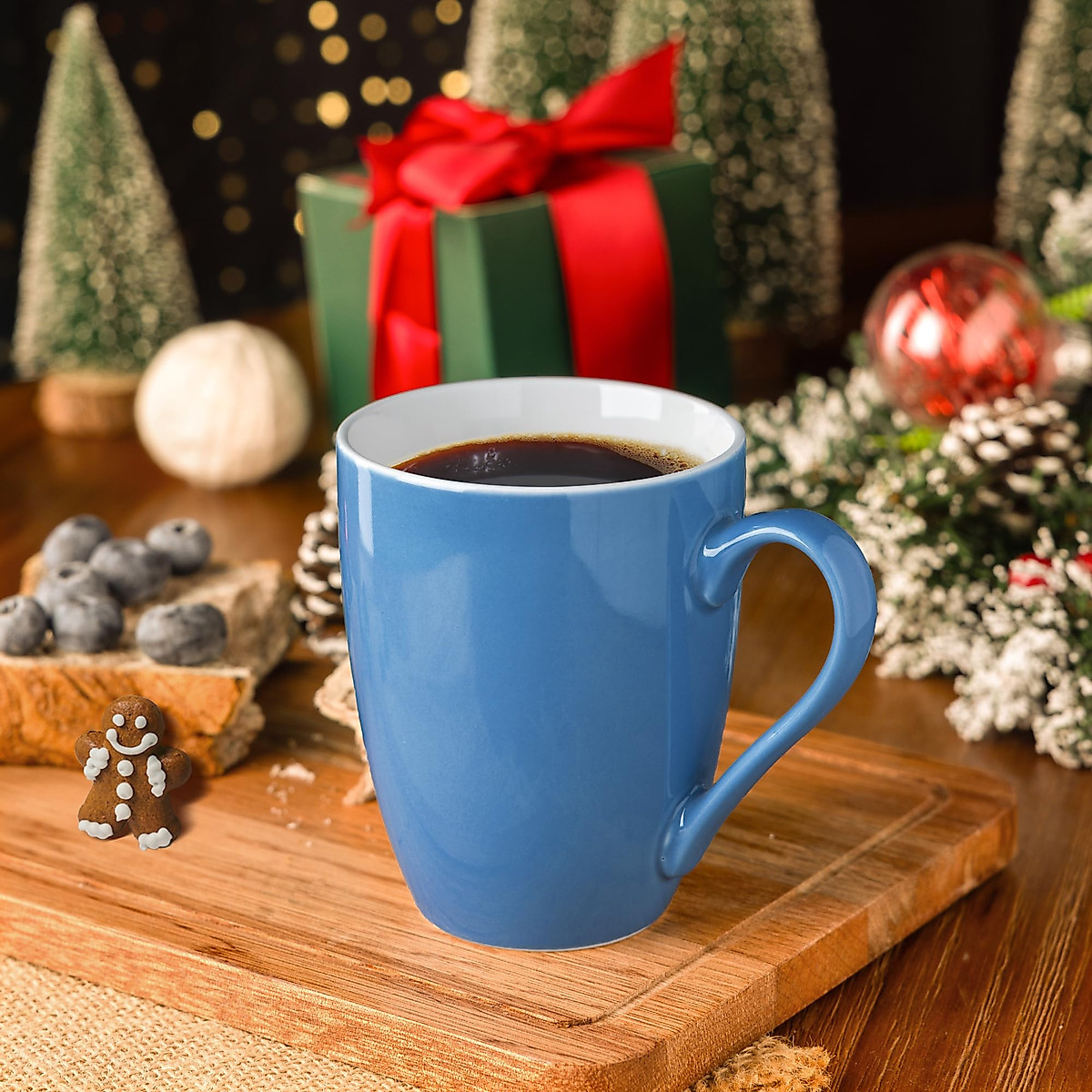 GBHOME Porcelain Coffee Mugs Set, 16 oz Large Coffee Mugs Set of 4 for Dad Mom Women Men, Light Weight Ceramic Coffee Cups for Cappuccino,Latte,Tea,Cocoa, Dishwasher & Microwave Safe, French blue