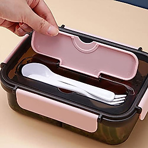 Ptsygantl Bento Boxes, 1100ML Bento Lunch Box, Bento Box With Compartments, Leakproof Lunch Containers for Office (Pink)