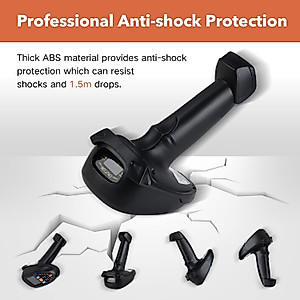 Trohestar N6 Wireless Barcode Scanner Inventory Scanner CCD Handheld Barcode Scanner with 2.4GHz Wireless & Wired Connection Portable Barcode Reader for Windows, Mac, Android, iOS (N6-CCD)