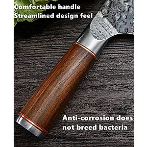 Smith Chu Handmade Forged Serbian Meat Cleaver Knife with Sheath Chef's knvies Full Tang Butcher Knife Outdoor Meat Vegetable Cleaver for Family, BBQ or Camping