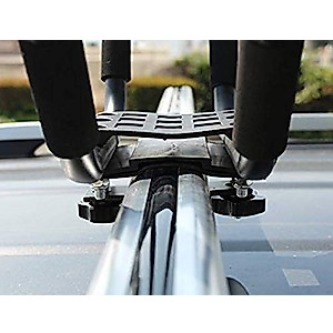 DRSPORTS 2 Pairs Heavy Duty Universal J-Bar Kayak Rack Roof Top Carrier for Kayak Canoe Paddle Boat Mounted on Car SUV, Car and Truck Crossbar with 4 pcs Tie Down Straps