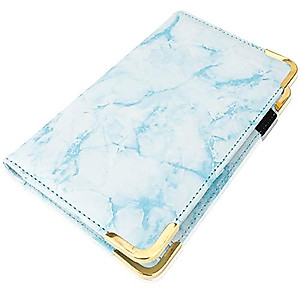 Server Book - Waitress/Waiter Book Organizer with Zipper Pouch, Guest Check Book Holder Money Pocket Restaurant Waitstaff Organizer (Blue)