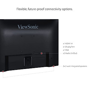 ViewSonic VA2456-MHD_H2 Frameless Dual Pack Head-Only 1080p IPS Monitors with HDMI DisplayPort and VGA for Home and Office (Renewed)