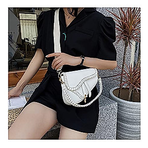 PURFANREE Women Trendy Saddle Shoulder Bag Clutch Purse Underarm Handbag Satchel HandBag Crossbody Bag