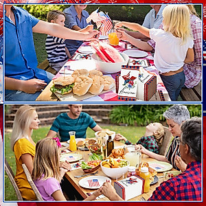 200 Pcs 4th of July Napkins Patriotic Guest Napkins Disposable Paper Napkins 2 Ply America Cocktail Napkins Hand Towel for Election Day Veterans Day Independence Day USA Party (Floral Star)